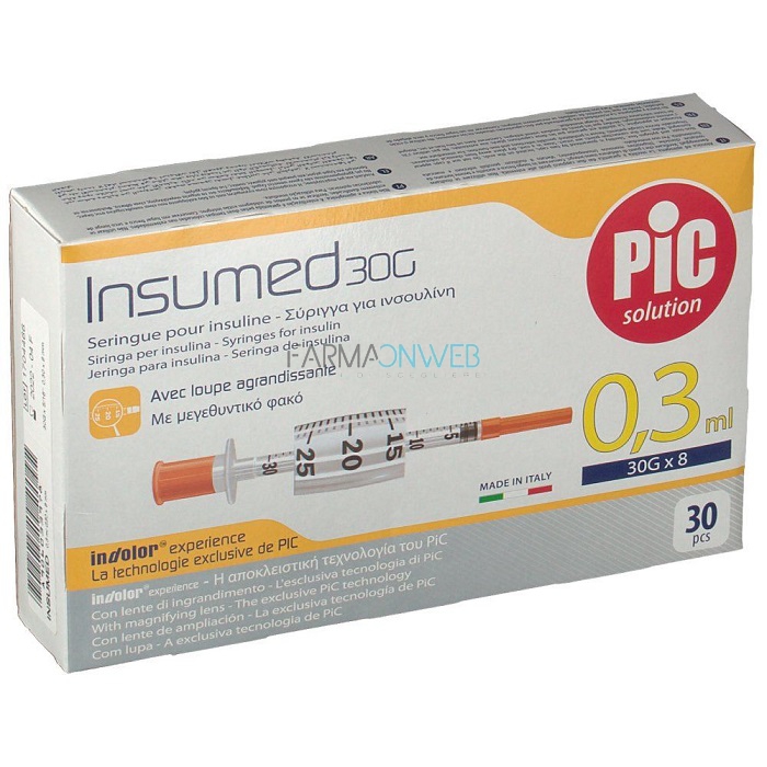 Pikdare Insumed Siringa Pic per Insulina 0 3ml 30G... | Farmaonweb.it
